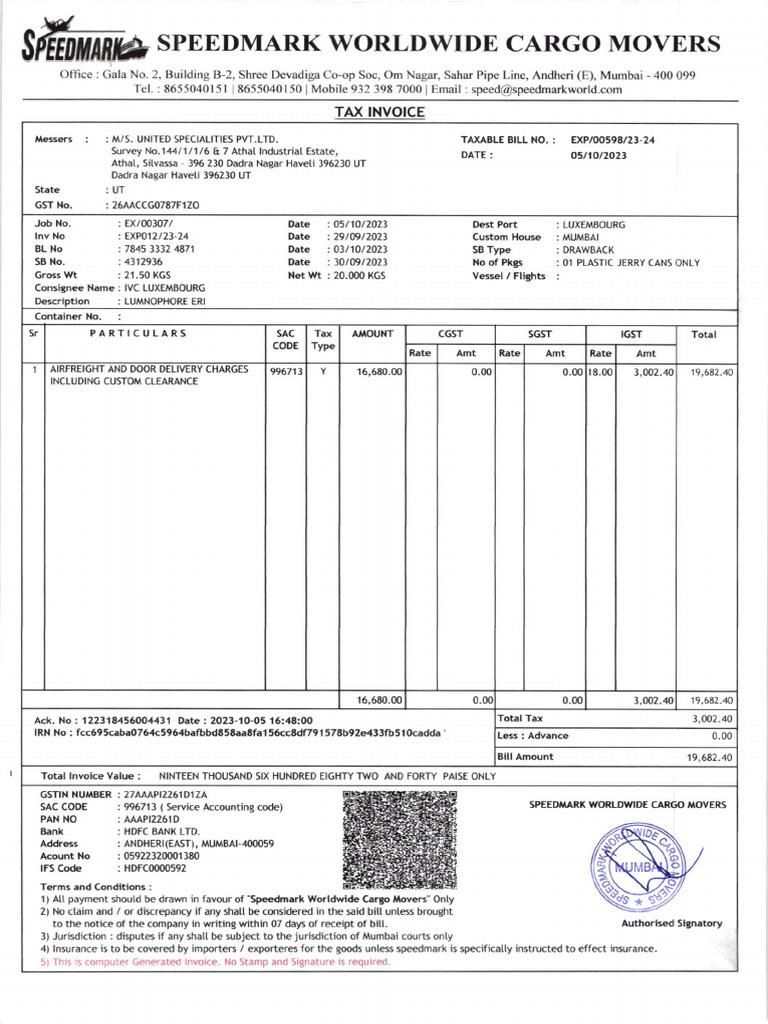 EXP012 23-24 IVC BV - Belgium - Export Document | PDF | Payments | Government Finances