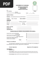 Format Family Income Certificate | PDF