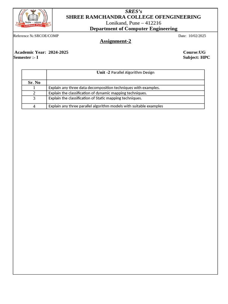 Assignment 2_HPC - | PDF