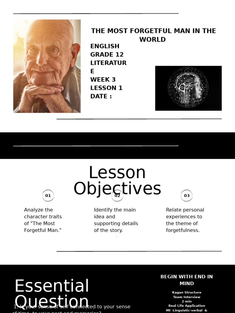 The Most Forgetful Man, W3 Lesson 1 | PDF | Amnesia | Memory