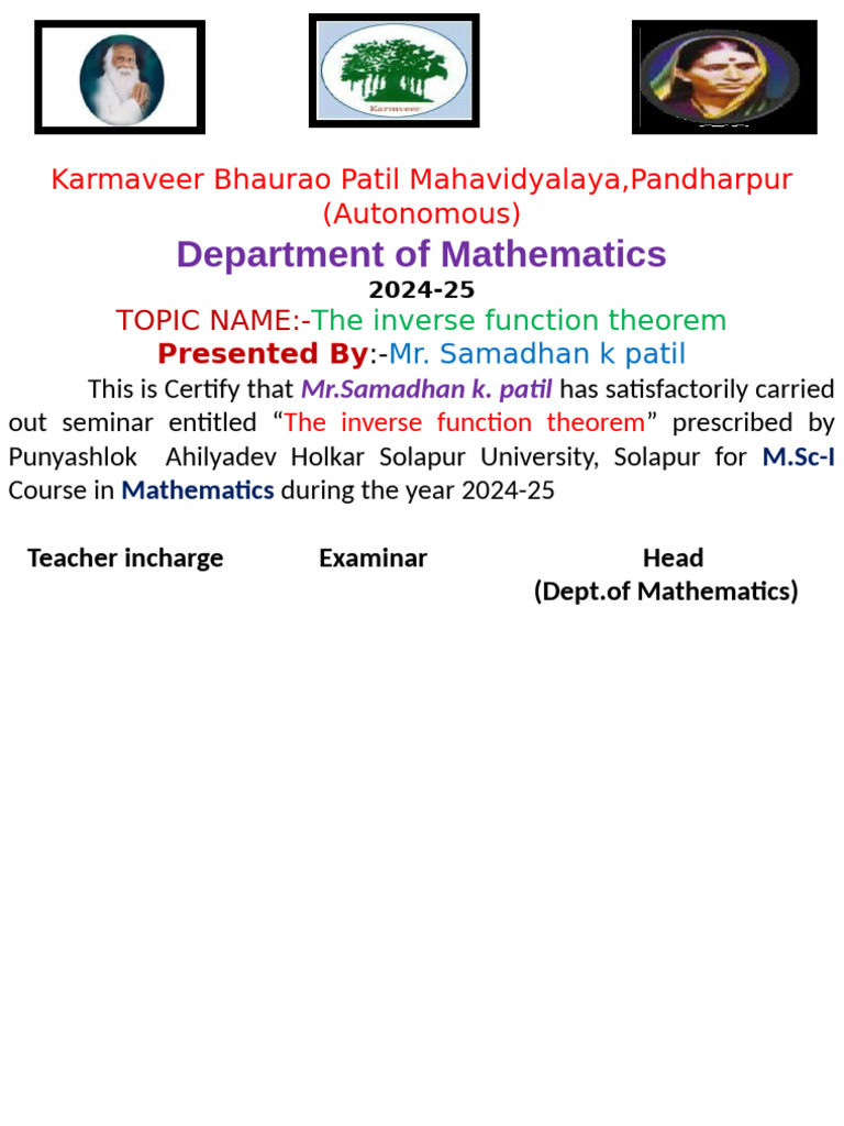 The Inverse Function Theorem | PDF