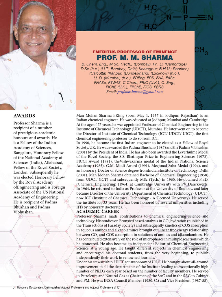 EMERITUS PROFESSOR OF EMINENCE Professor M. M. Sharma | PDF | Higher ...