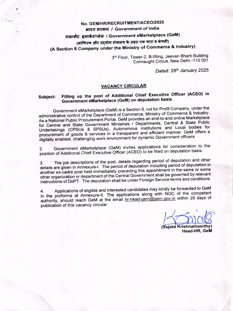 Vacancy-Circular-reg | PDF
