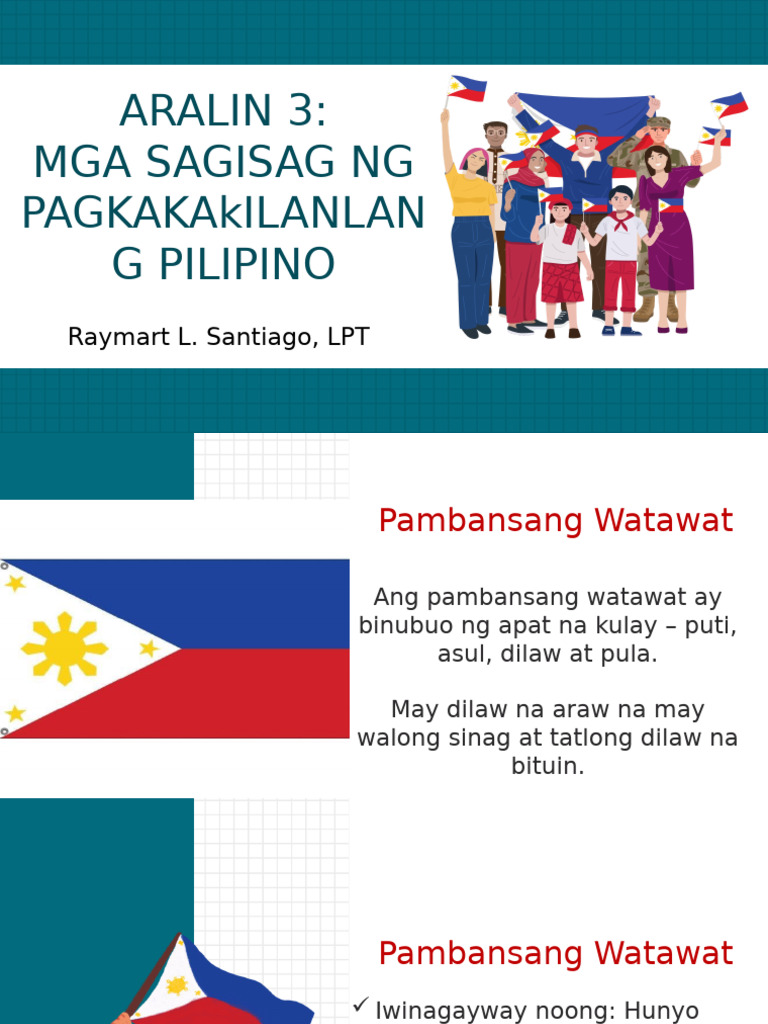 Aralin 3 Mga Sagisag NG Pagkakailanlang Pilipino | PDF