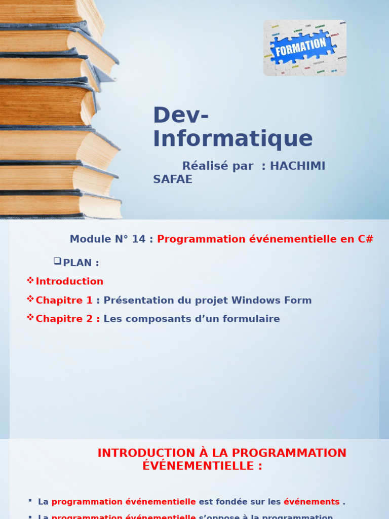 introduction Programmation Événementielle | PDF | Programmation informatique | Structure de contrôle