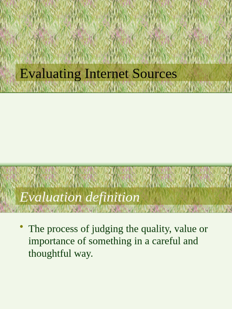 Evaluating Internet Sources Effectively | PDF | Accuracy And Precision ...