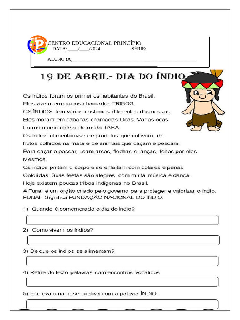 Atividade Indio | PDF