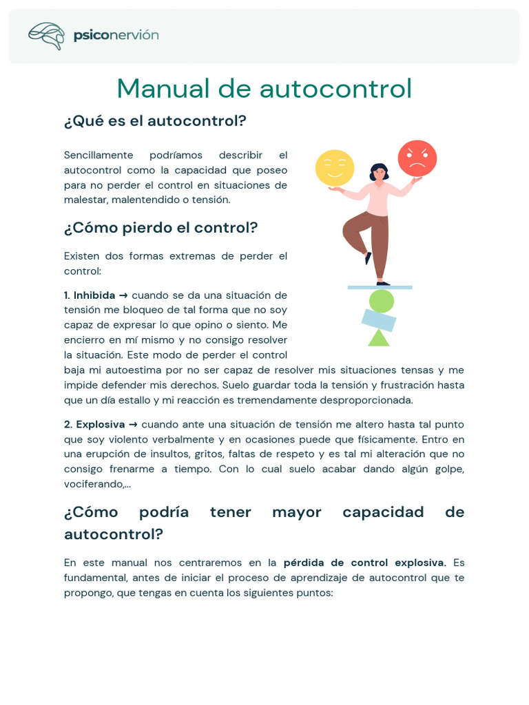 Guía Práctica de Autocontrol Adolescente | PDF | Conceptos psicologicos