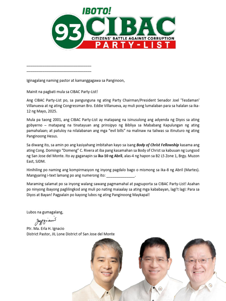 BOC Letter of Invitation | PDF