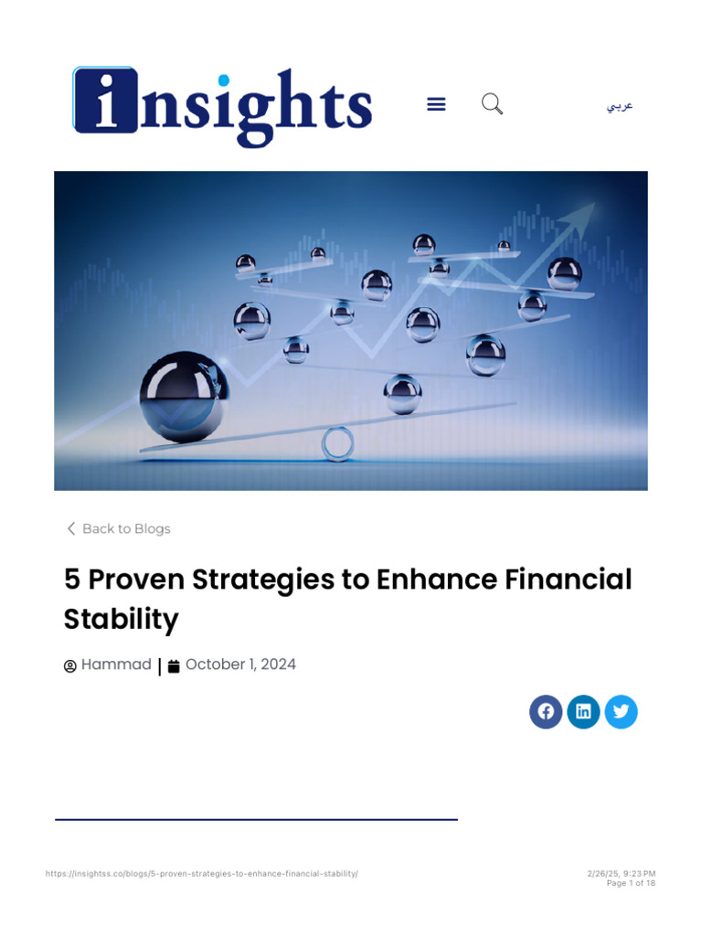5 Proven Strategies To Enhance Financial Stability Insights KSA | PDF ...
