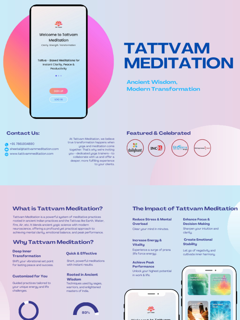 Tattvam Collab Brochure | PDF | Meditation | Yoga