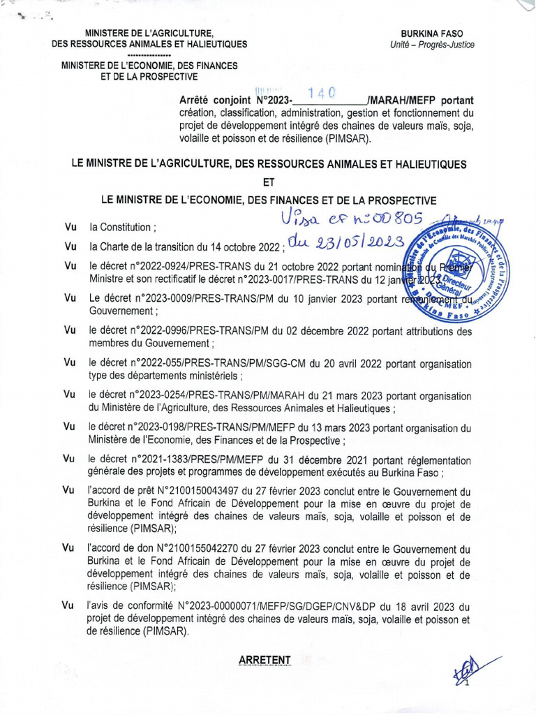 Arrete PIMSAR1 | PDF