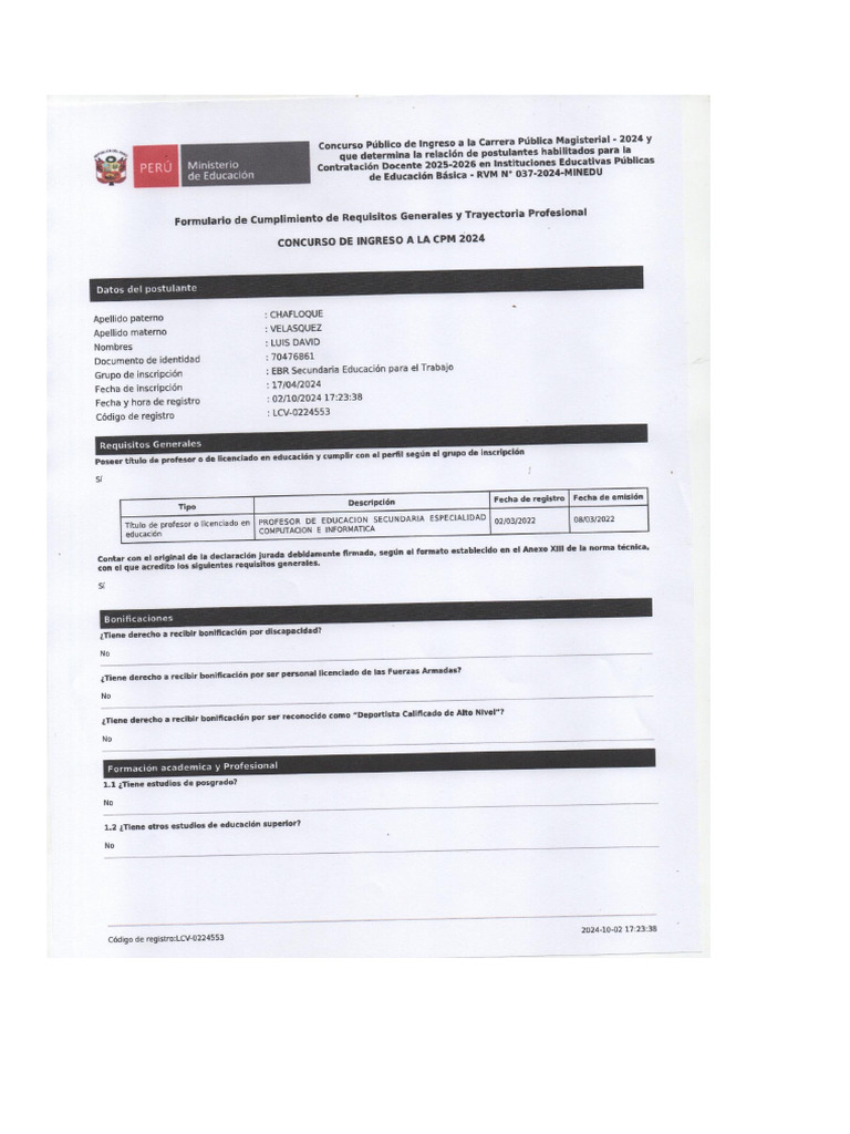 Luis David Chafloque Velasquez | PDF