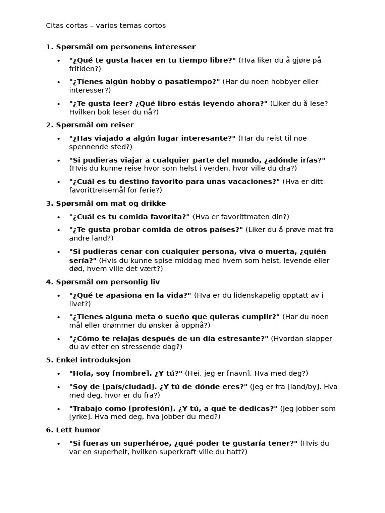 Citas Cortas - Varios Temas Cortos | PDF