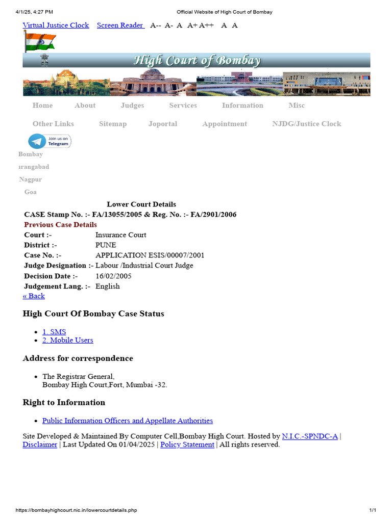 Pune Case Status on Joportal | PDF