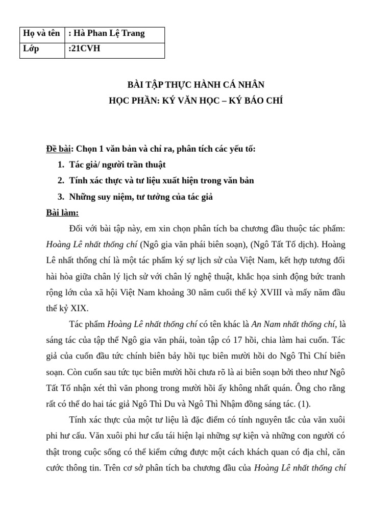 Hà Phan Lệ Trang- 21cvh -kvh&kbc | PDF