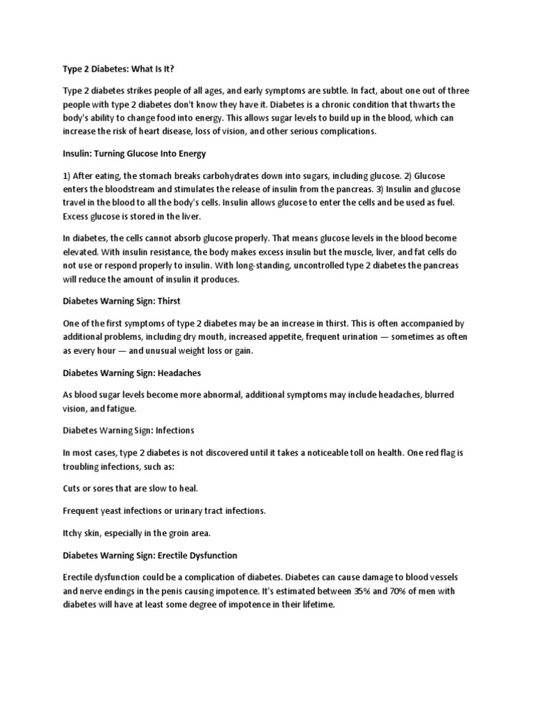 Type 2 Diabetes | PDF | Diabetes Mellitus Type 2 | Diabetes Management