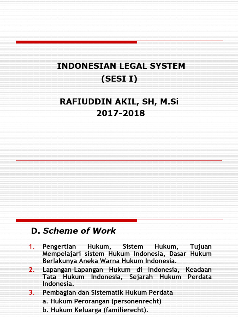 1. Pengantar Sistem Hukum Indonesia Introduction to Indonesian Legal ...
