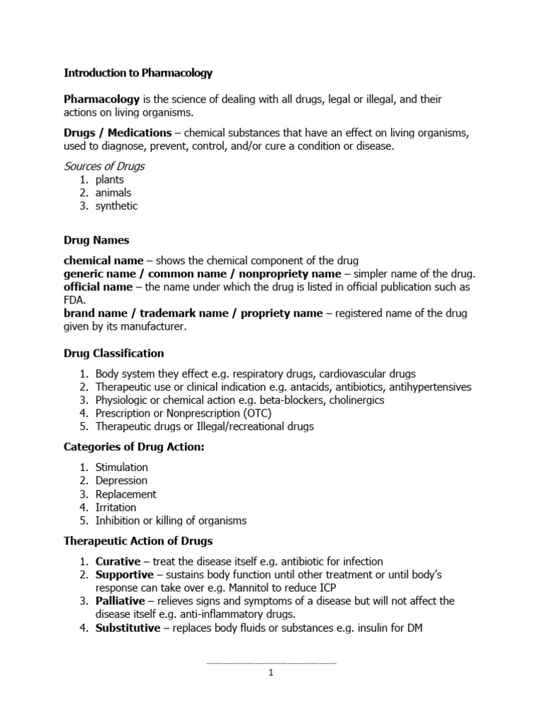 Introduction To Pharmacology | PDF | Bioavailability | Drugs