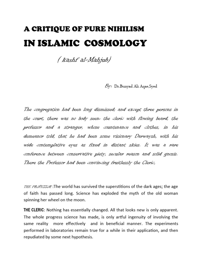 A Critique of Pure Nihilism in Islamic Cosmology | PDF | God In Islam ...
