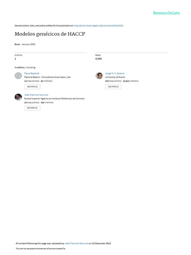 Modelos Genéricos de HACCP para Indústria | PDF | Análise de perigos e ...