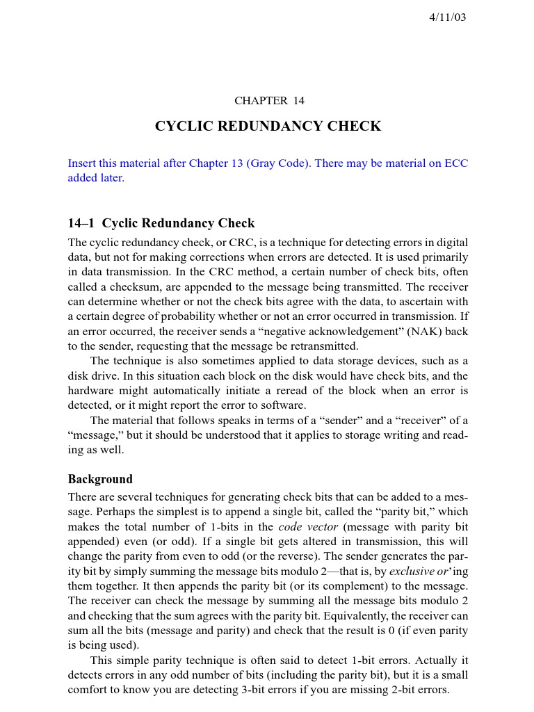 CRC | PDF | Error Detection And Correction | Discrete Mathematics