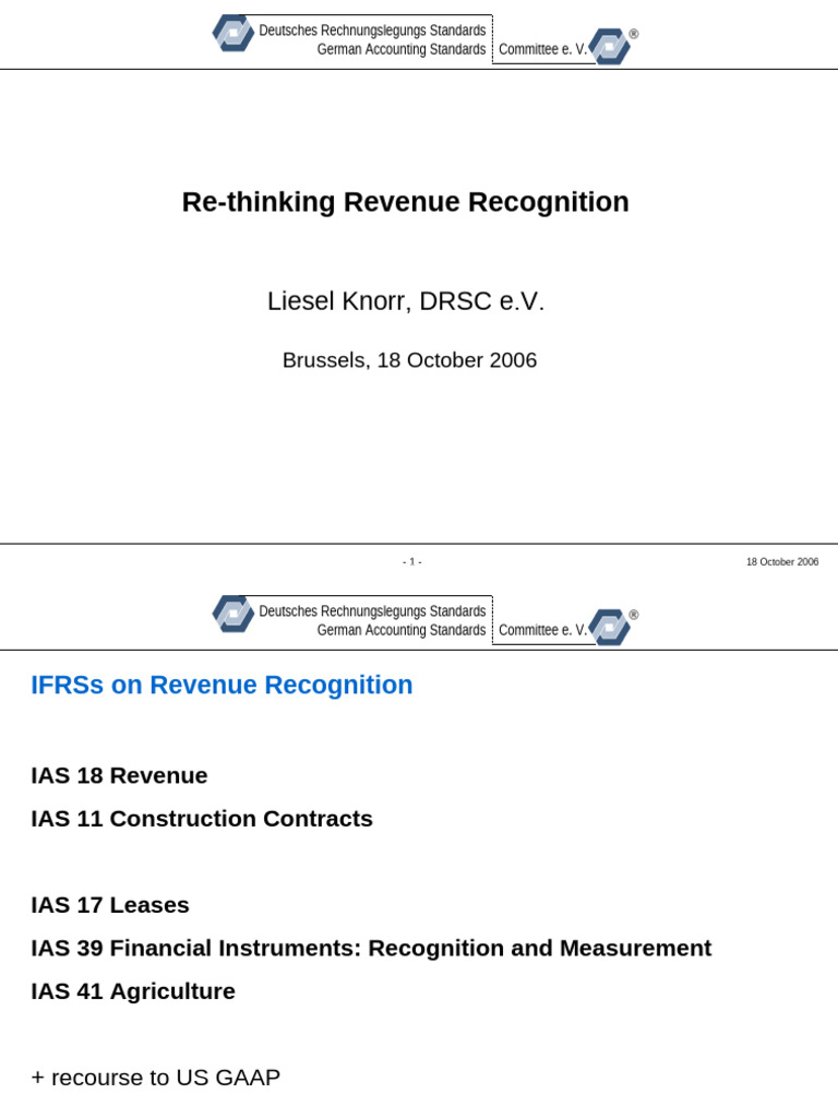 Rethinking Revenue Recognition | PDF | International Financial Reporting Standards | Revenue