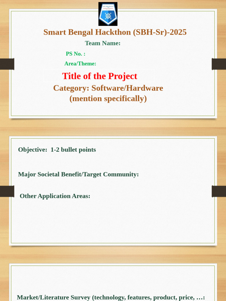 SBH-2025 (Senior) - Idea Template | PDF