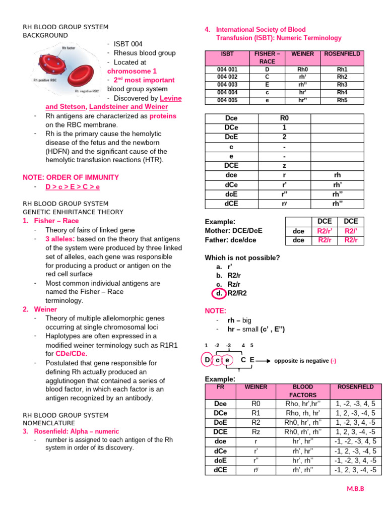 RH Blood Group System - Prelims | PDF | Blood Type | Tissue (Biology)