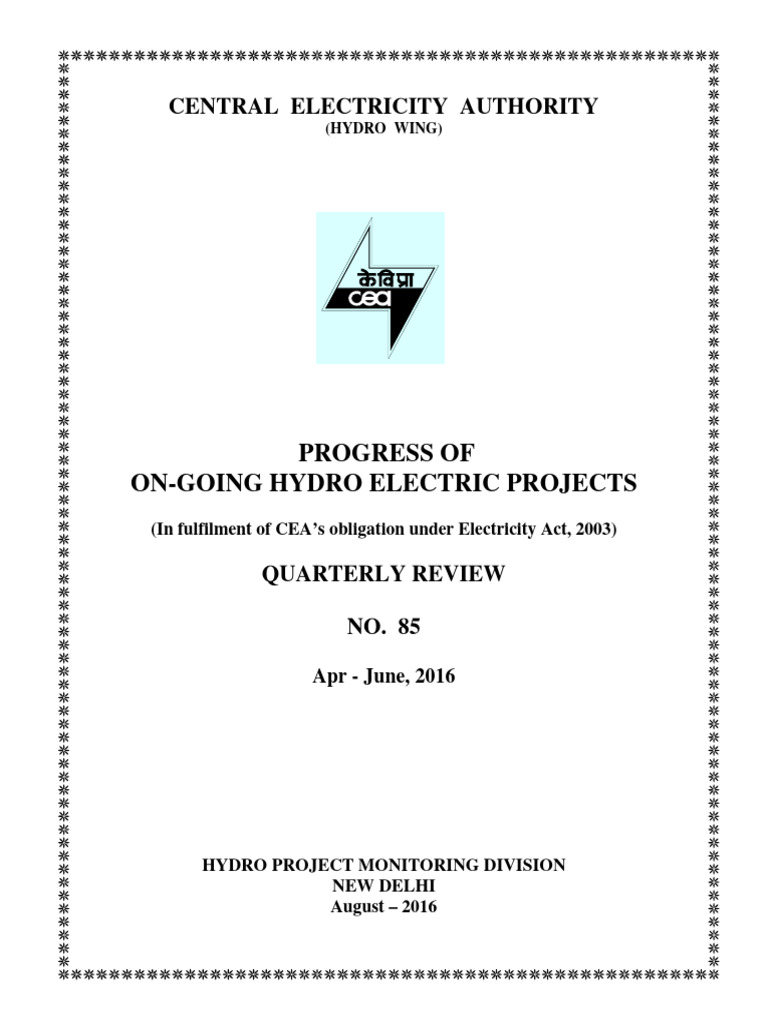 CEA India HEP on Going Projects | PDF | Hydroelectricity | Electric Power