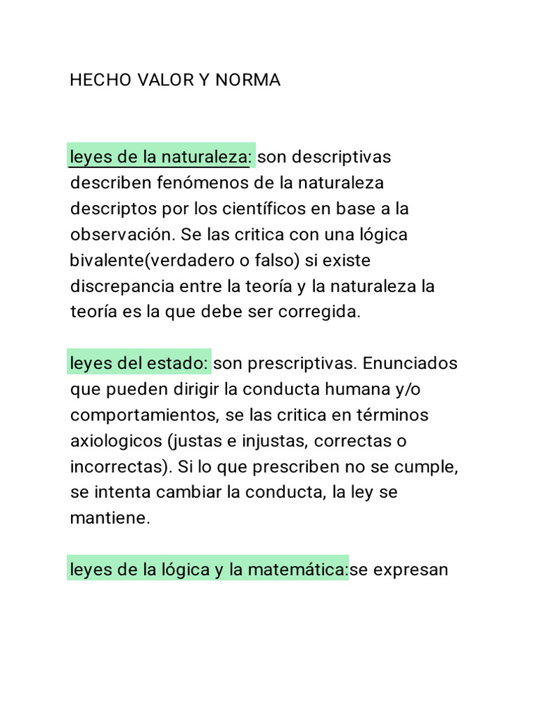Hecho Valor y Norma | PDF | Hora | Comportamiento