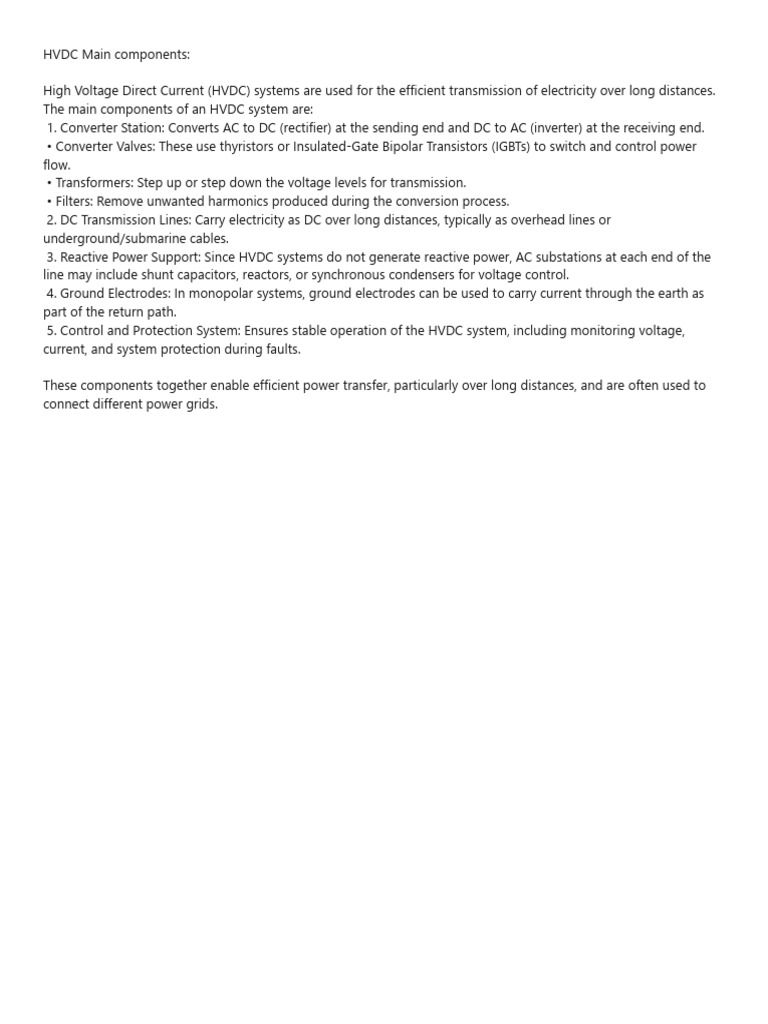 HVDC Main Components | PDF