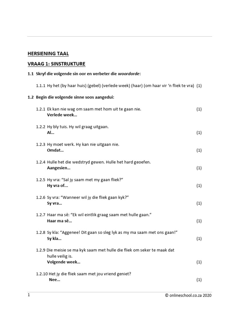 Hersiening Taal | PDF