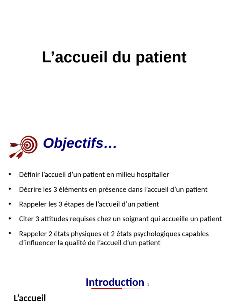 Accueil du patient en milieu hospitalier | PDF | Hôpital ...