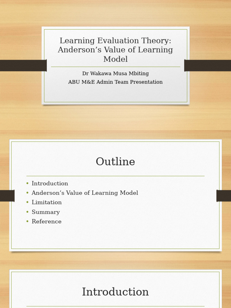 Learning Evaluation Theory | PDF | Evaluation | Learning