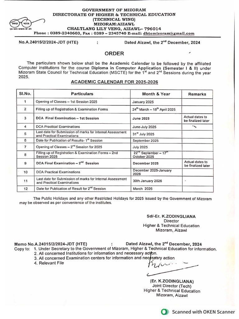 Academic Calender 2025-2026 | PDF