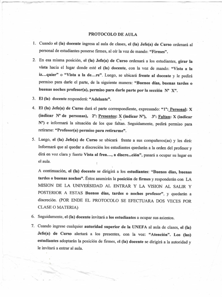 Protocolo de Aula | PDF