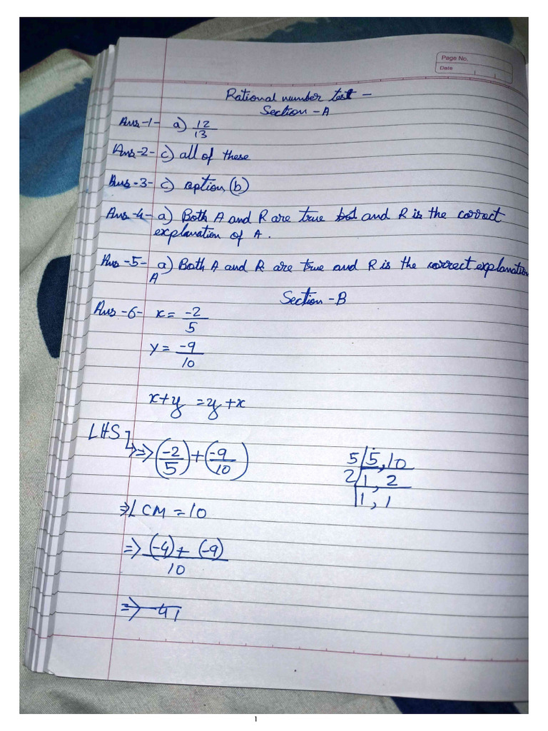 Maths answer sheet of test - Atharva Choubey | PDF
