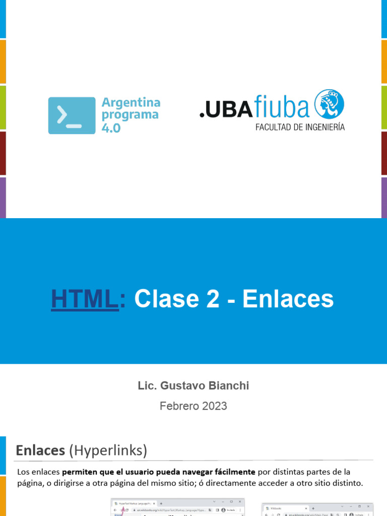 HTML Clase02 2 Enlaces V2 | PDF | HTML | Hipervínculo