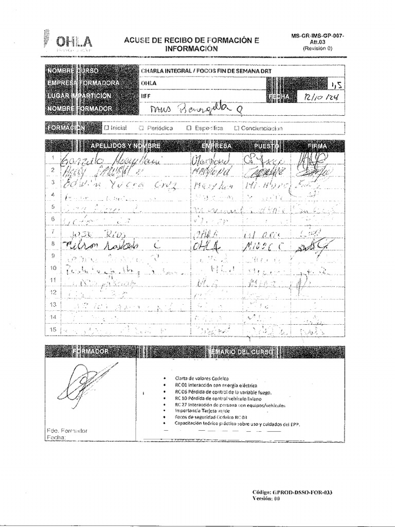 Charla Integral y Capacitación EPP | PDF