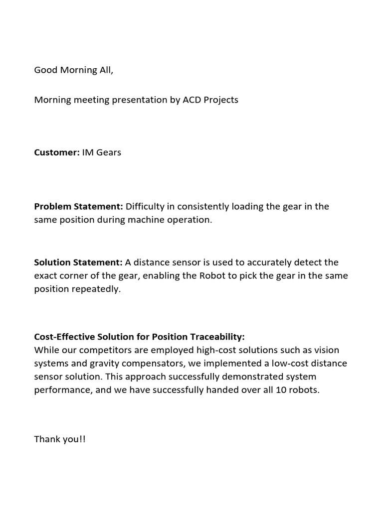 Morning Meeting Presentation - 18!02!2025 | PDF