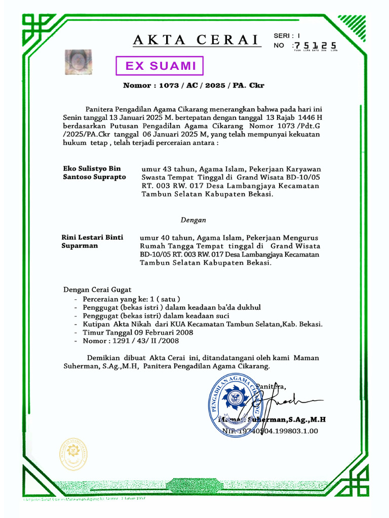 Akte cerai | PDF