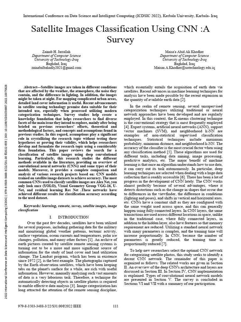 Satellite_Images_Classification_Using_CNN_A_Survey | PDF | Artificial Intelligence ...