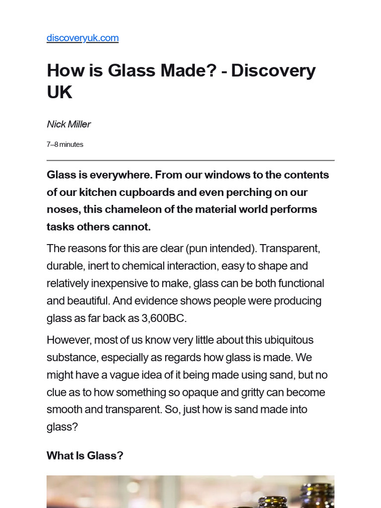 How Is Glass Made - Discovery UK - 024350 | PDF | Glasses | Silicon Dioxide