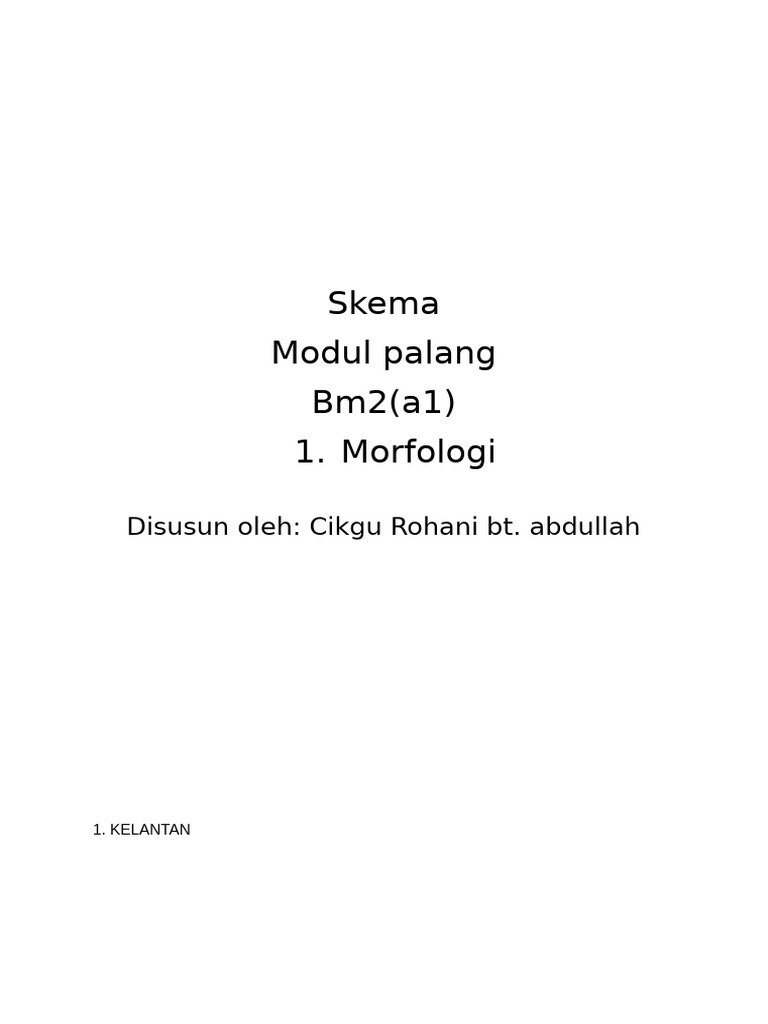 A.Skema BM2 (A1) MORFOLOGI | PDF