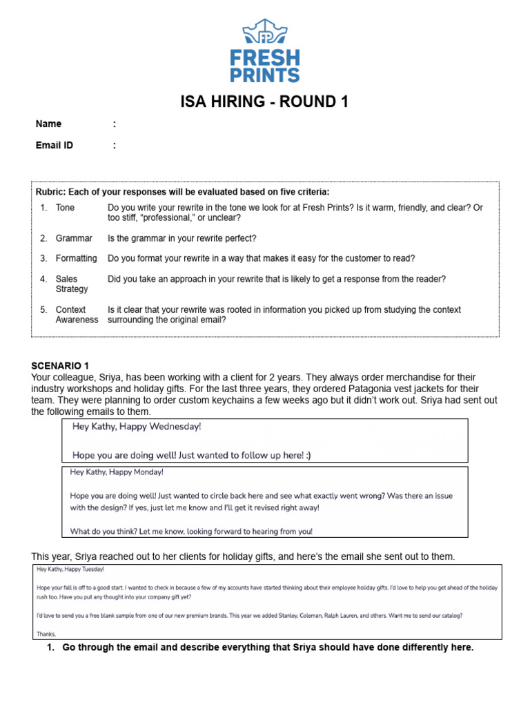 ISA Round 1 | PDF
