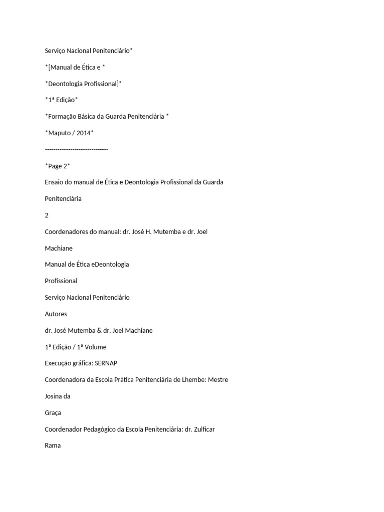 Manual de Etica e Deontlogia Profiss - Copy | PDF | Sociedade | Moralidade