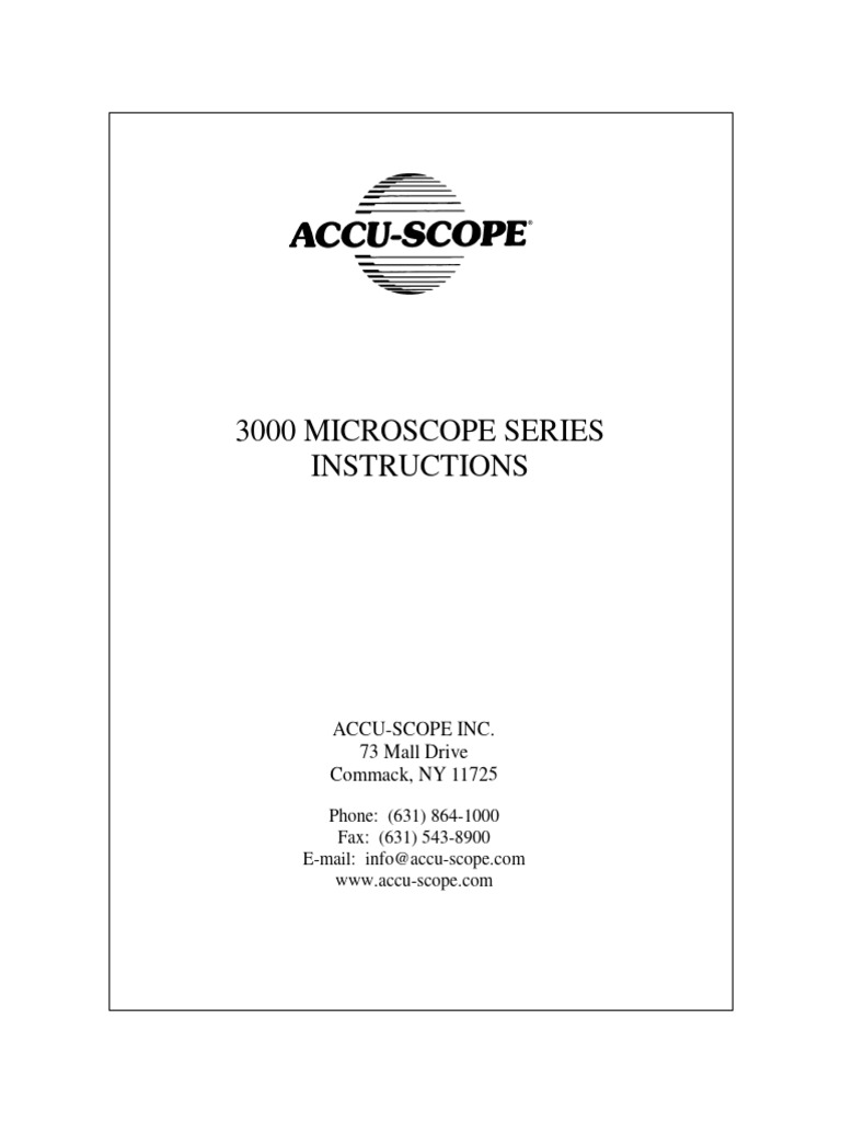 Accuscope 3000 Microscope | PDF | Aperture | Lenses