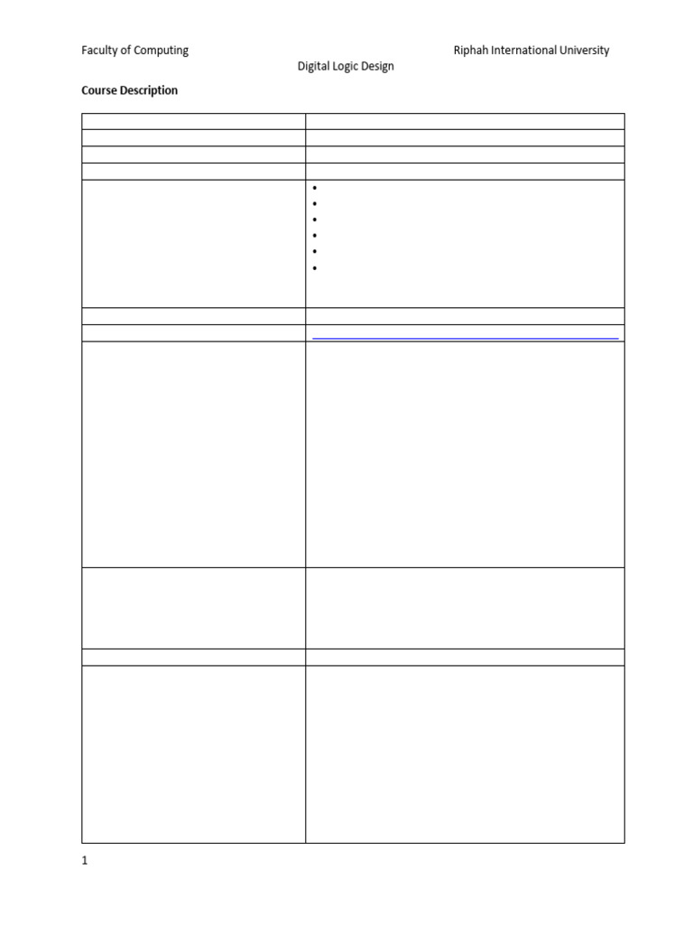 Digital Logic Design Course Outline | PDF | Logic Gate | Logic Synthesis