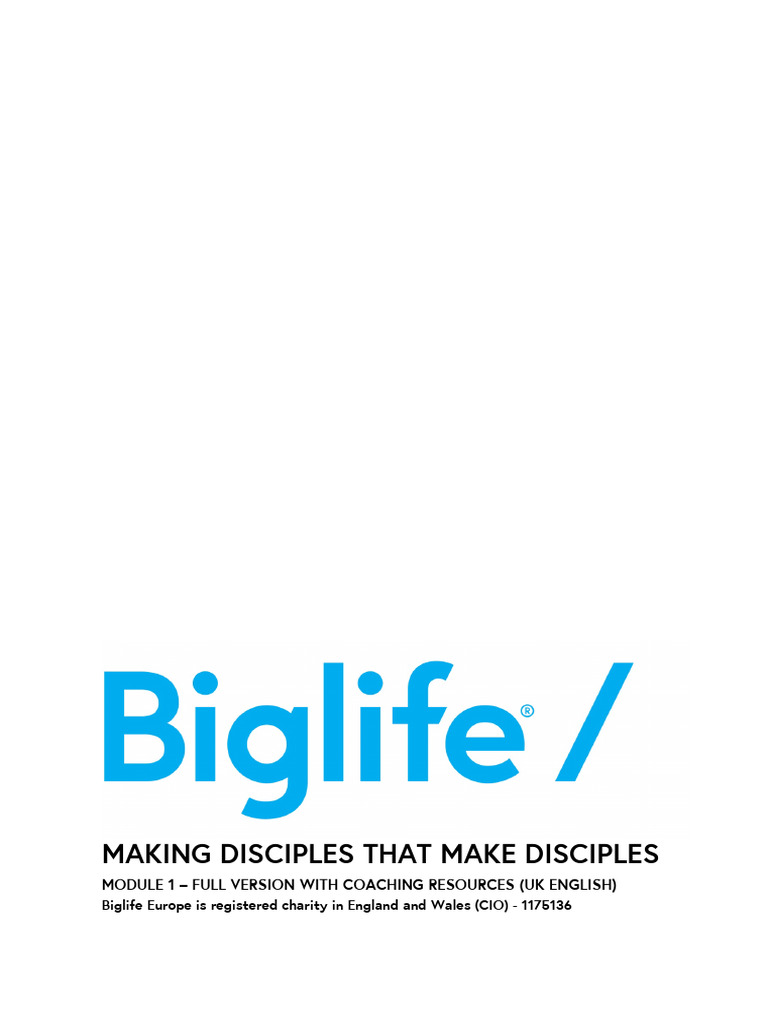 Biglife FULL Training Manual - UK ENGLISH - v2.0 | PDF | Disciple ...